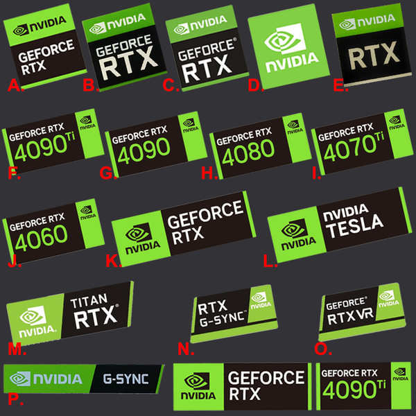 Sticker RTX 4090Ti 4080 4070Ti 4060 VR Chassis Laptop Graphics Card ...