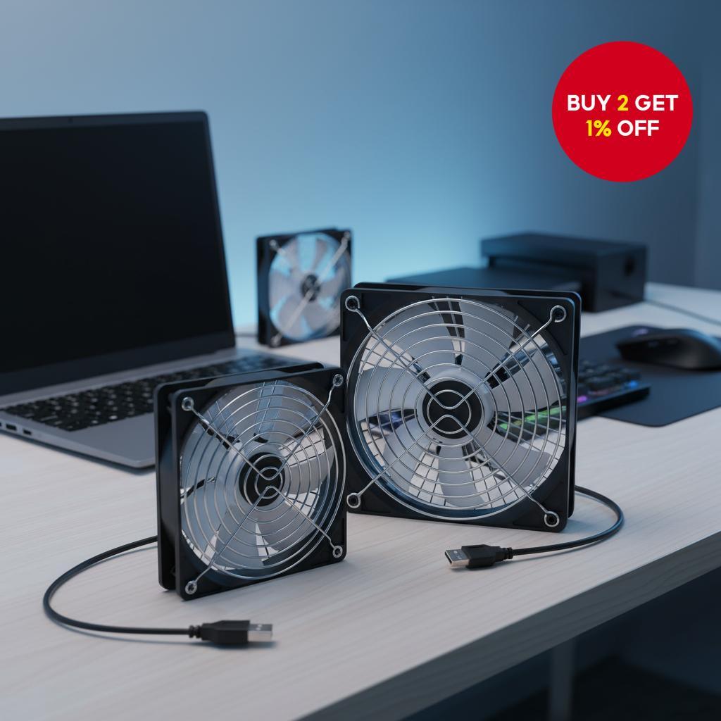 USB 5V Cooling Case Fan 120x120x25mm 80x80x25mm for Receiver DVR Xbox ...
