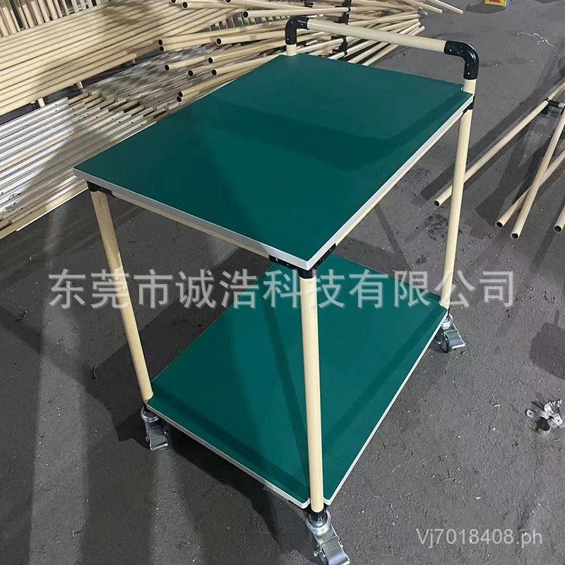 Lean Tube Cart with Wheels Material Workshop Cart Anti-static Mobile ...