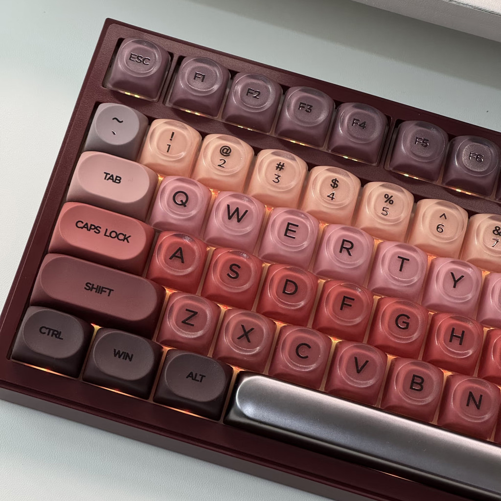 132 Keys Lipstick Semi Transparent PBT Keycap HOA Profile Double Shot ...