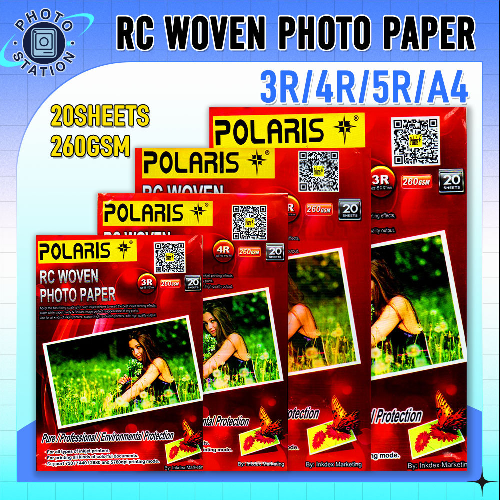 A4/3R/4R/5R Polaris RC Woven Photo Paper 260gsm High Quality 20Sheets ...