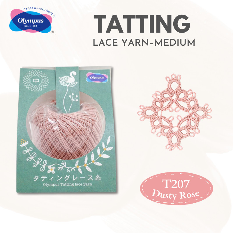 OLYMPUS TATTING Lace Yarn - Medium Weight, Col. T207 Pink Tones 40m ...