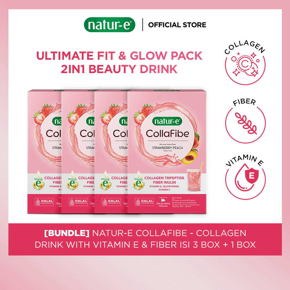 Natur-E CollaFibe Package - Collagen Drink 4 Boxes - Collagen Drink ...