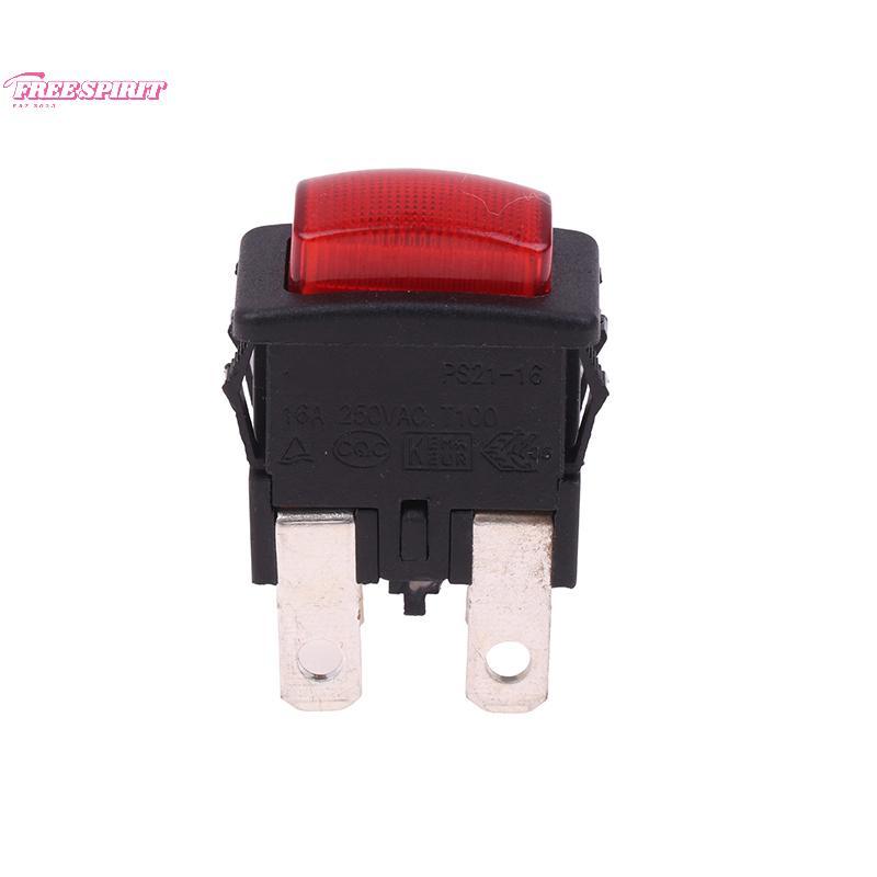 Red 4Pins 16A Self-Lock On Off Push Button Rocker Switch PS21-16 With ...