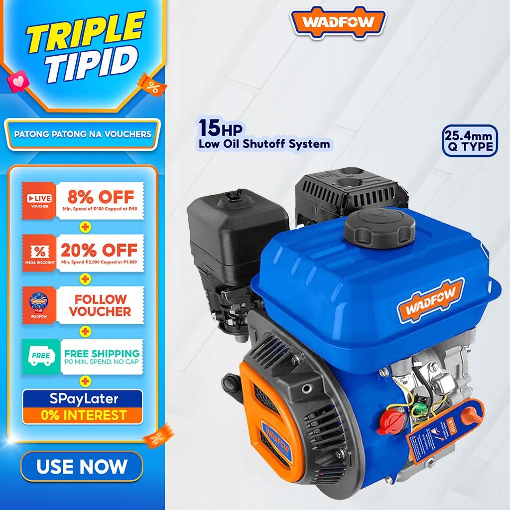 Wadfow 15.0HP 4-stroke Industrial Marine Low Speed Gasoline Engine ...