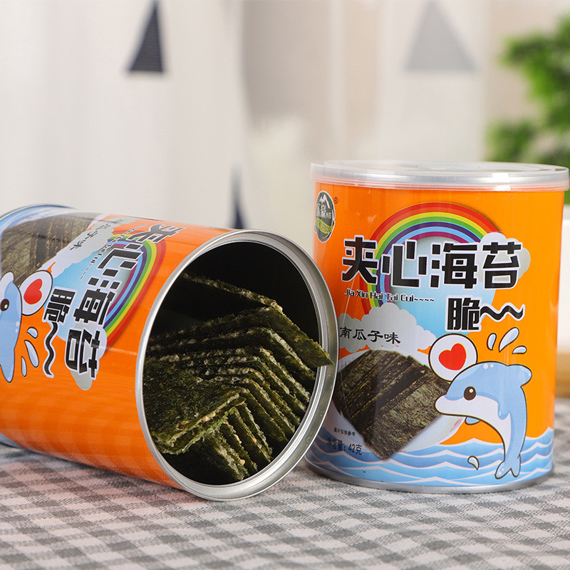 Manufacturer Supply Pumpkin Seed Flavor Sandwich Seaweed Canned 42g ...