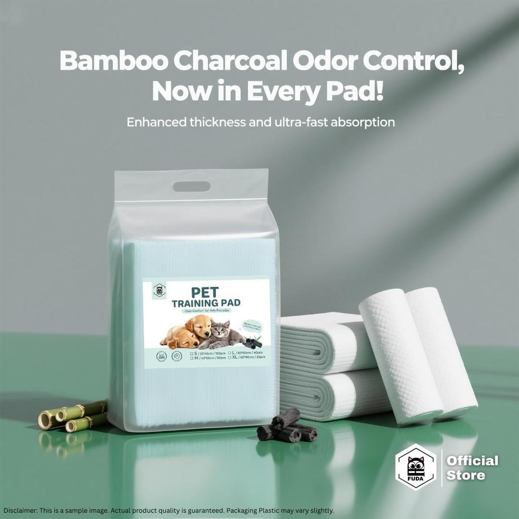 FUDA Dog Training Pad Pet Wee Pee Poop Pads Urinal Disposal with Bamboo ...