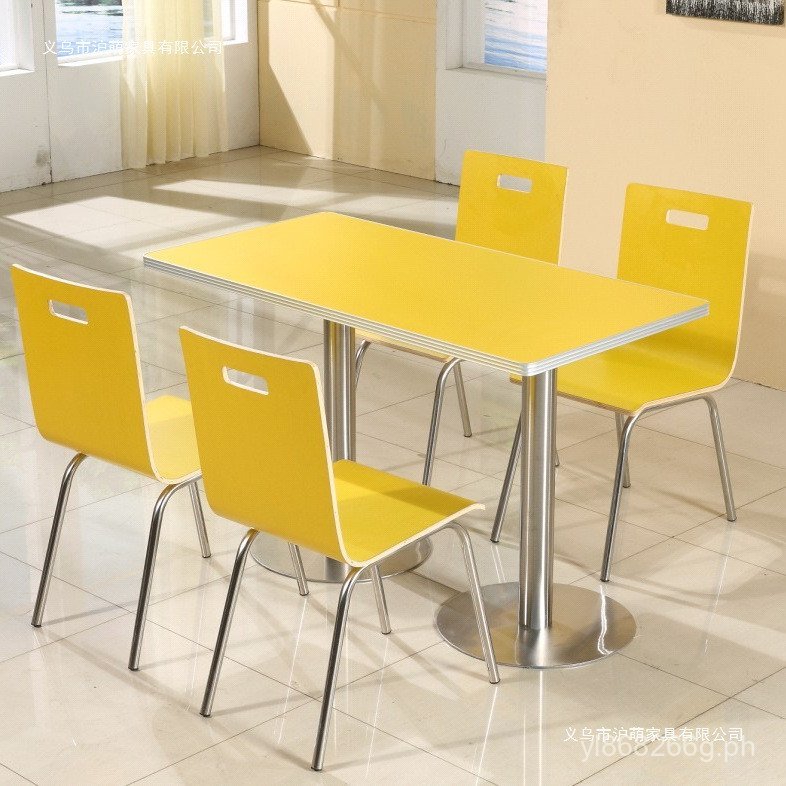 Restaurant Combination Snack Shop Factory Dining Table and Chairs ...
