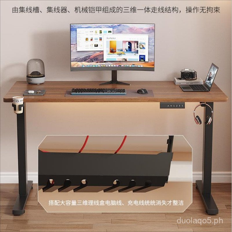 Smart Electric Height Adjustable Desk Movable Study Desk Home Computer ...
