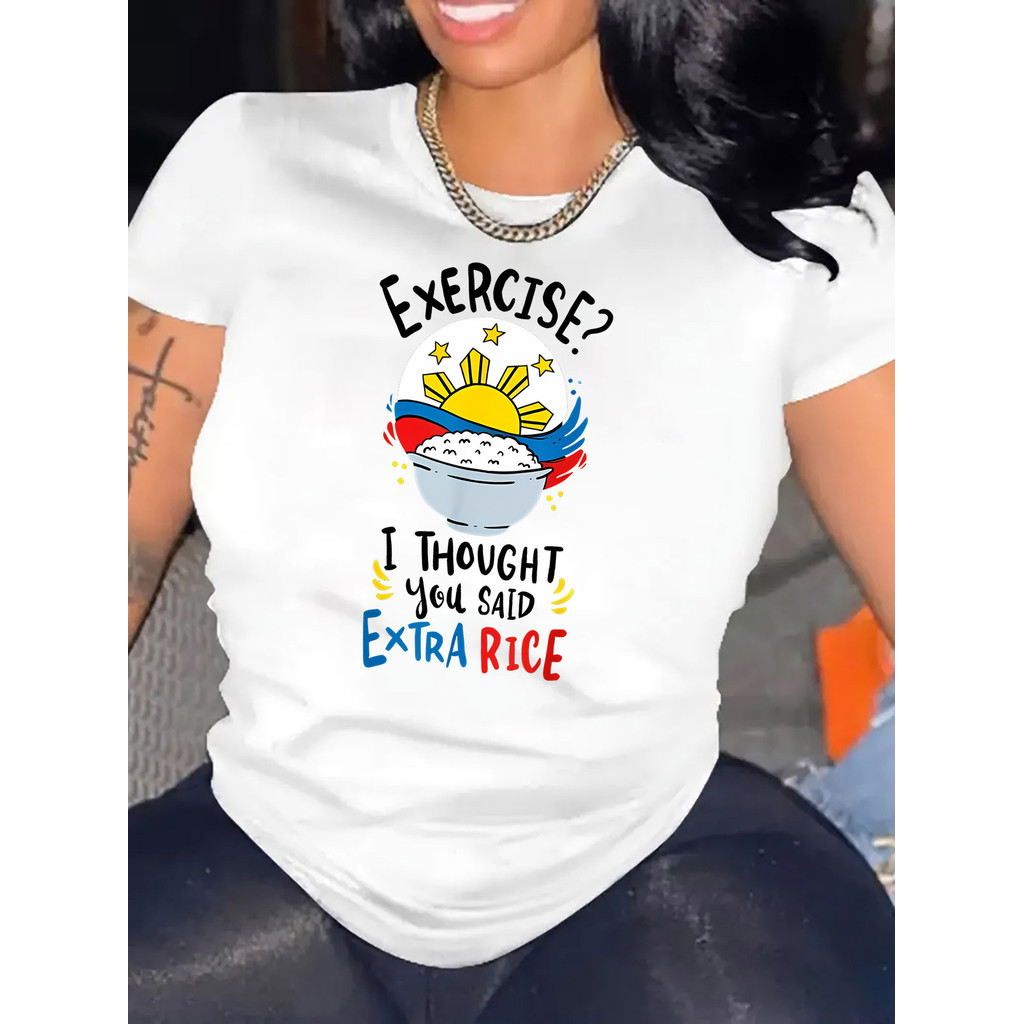 Women's Funny Filipino Rice Joke T-Shirt - "Extra Rice" Slogan ...