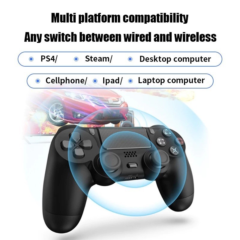 wireless Bluetooth controller dual motor dual vibration P4 game ...