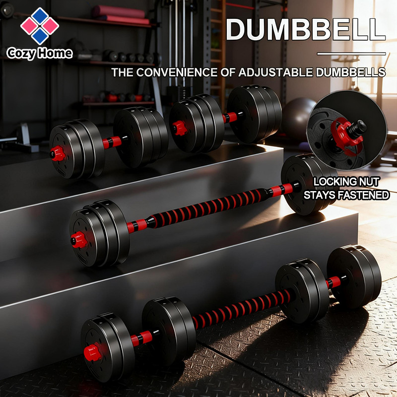 Adjustable Dumbbell and Barbell Set, 10-40kg Detachable Weights for ...