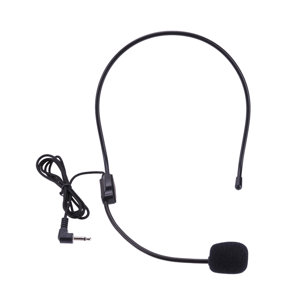 ⚡24H⚡ 3.5mm Plug Guide Lecture Speech Headset Mic Head-mounted Lecture ...