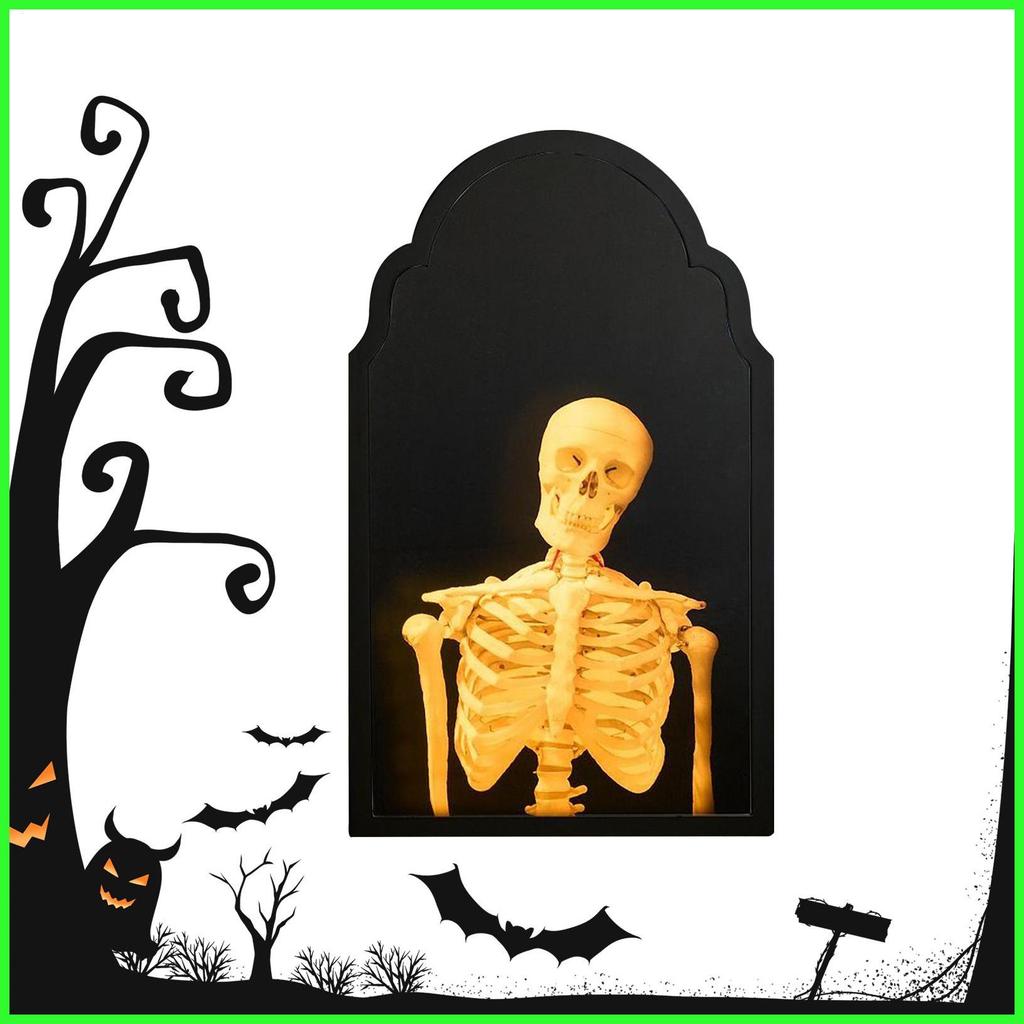 Halloween Skeleton Mirror Skeleton Mirror with LED Light Creepy ...