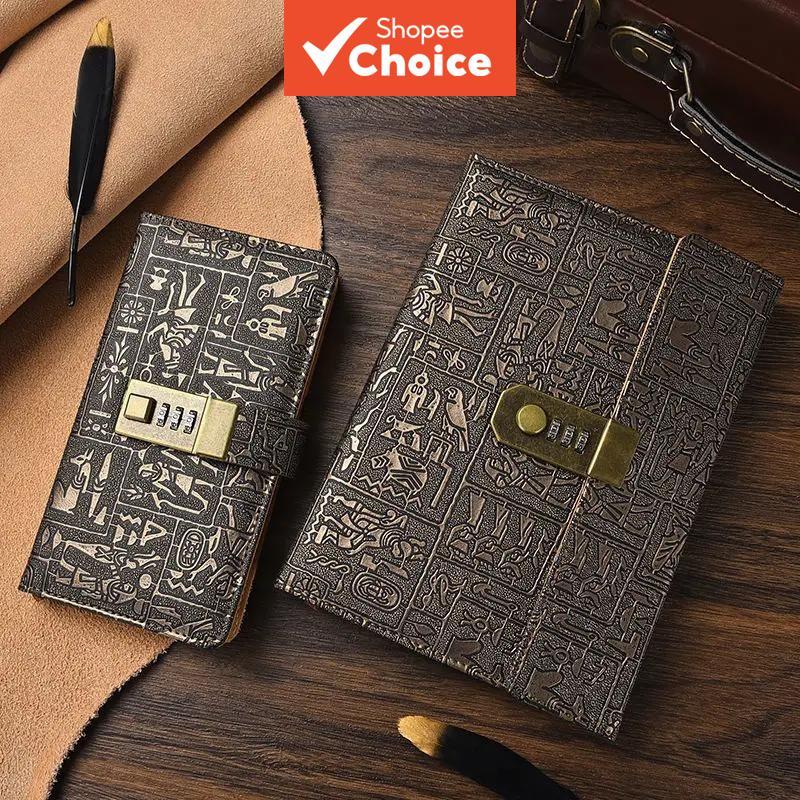 200 Pages Vintage Password Notebook A6 A5 B5 Ancient Egyptian Leather ...
