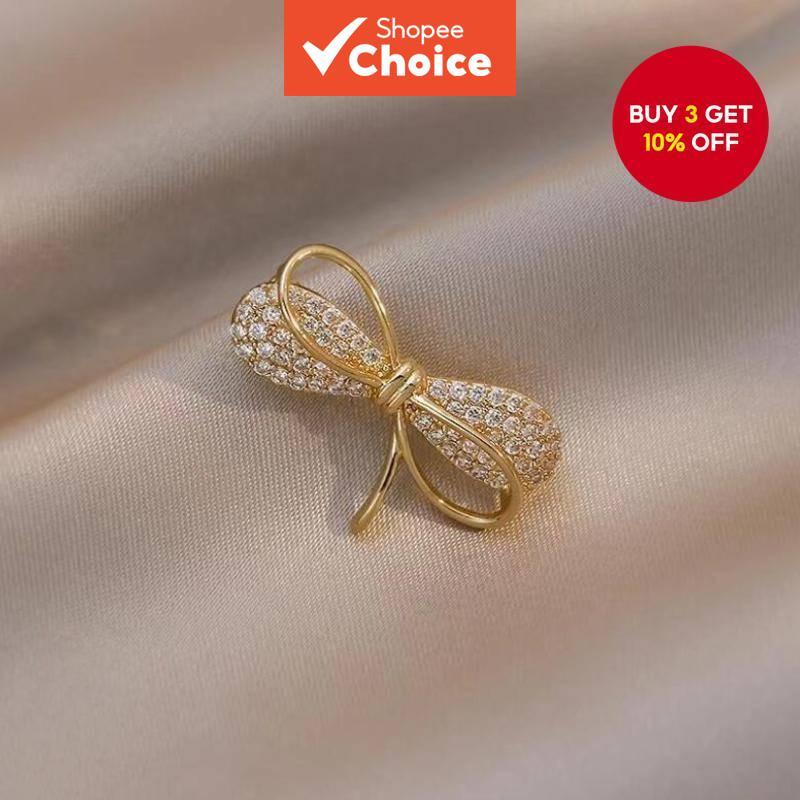 Elegant Bow Brooch For Women Fashion Suit Lapel Pin Clothing Accessory ...