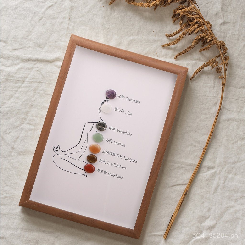 Healing Minimalist Style Colorful Office Yoga Ornament Seven Chakras ...