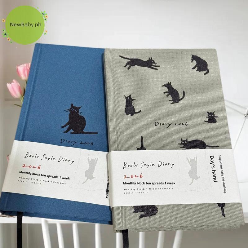 NewBaby 1Pcs Daily Weekly Plan Journal Cute Cat A6 2026 Week Planner ...