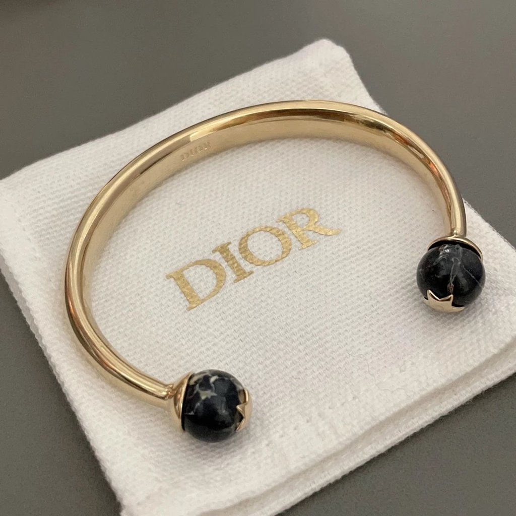Dior d Home Open Double Bead Bracelet Black/White 2 Colors 212884 ...