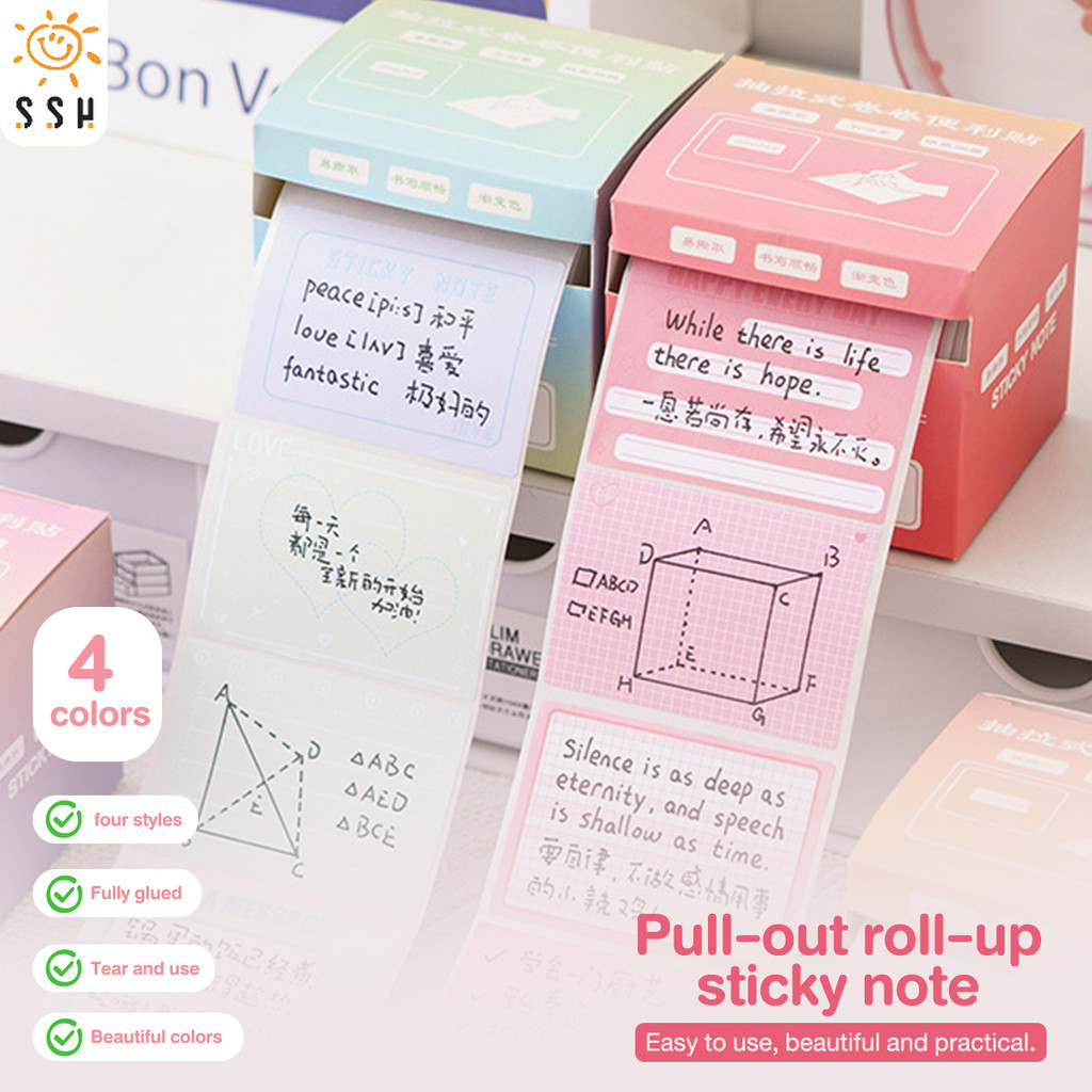 256 Sheets Pull-Out Sticky Notes Full Adhesive Tearable Sticky Notes ...