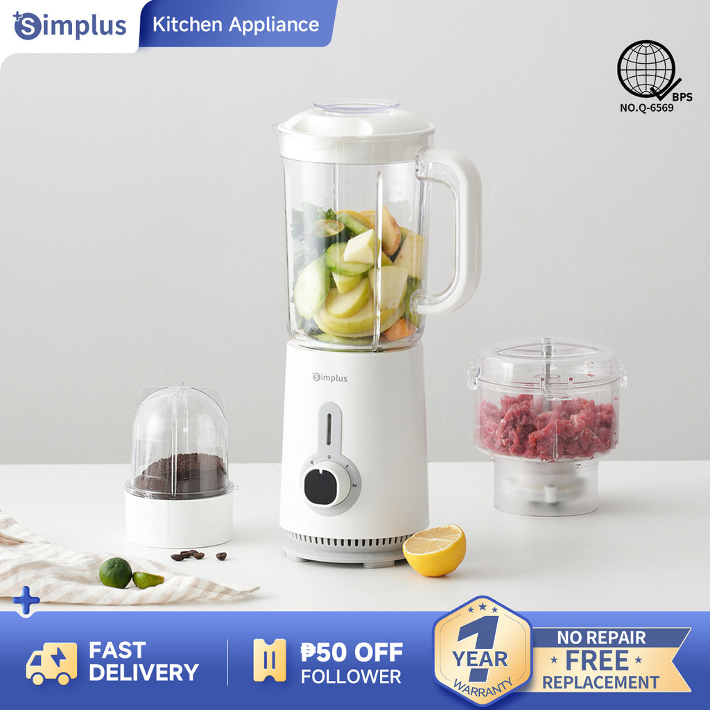 Simplus 3 in 1 Food Processor Blender 1.25L Juicer Meat Grinder Chopper ...