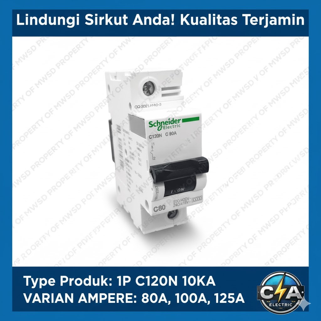 SCHNEIDER MCB 10KA C120N 1P 100A A9N18358 Mini Circuit Breaker Electric ...