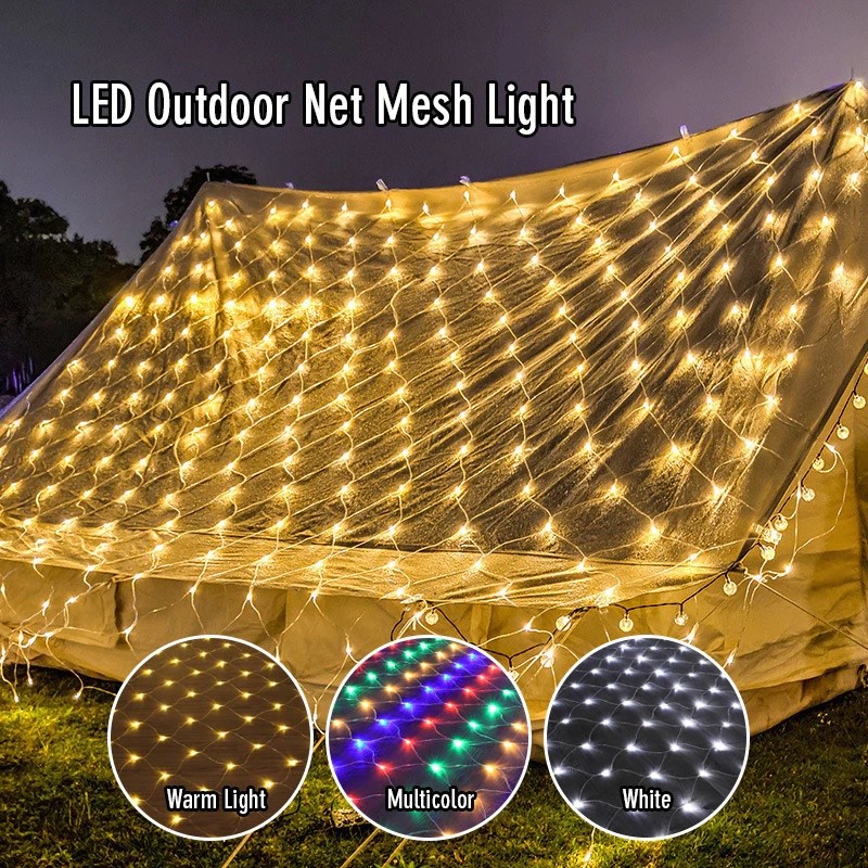 Net Mesh Fairy Lights Waterproof Garden Decor Christmas Lights Outdoor ...