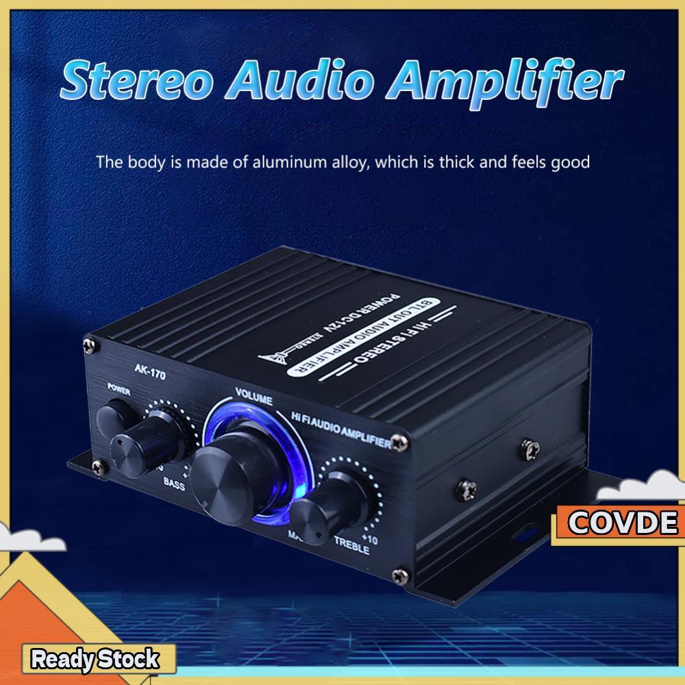 AK-170 Mini HiFi Audio Amplifier 200W+200W 2-CH Power Amp with RCA ...