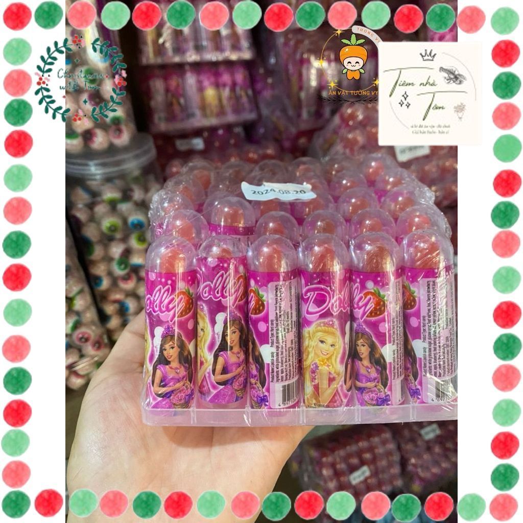 Wholesale tray of 30 barbie princess lipstick candies for children ...