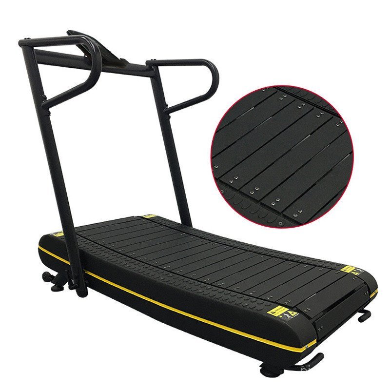 Commercial Gym Non-Powered Treadmill Track Type Curved Mechanical ...