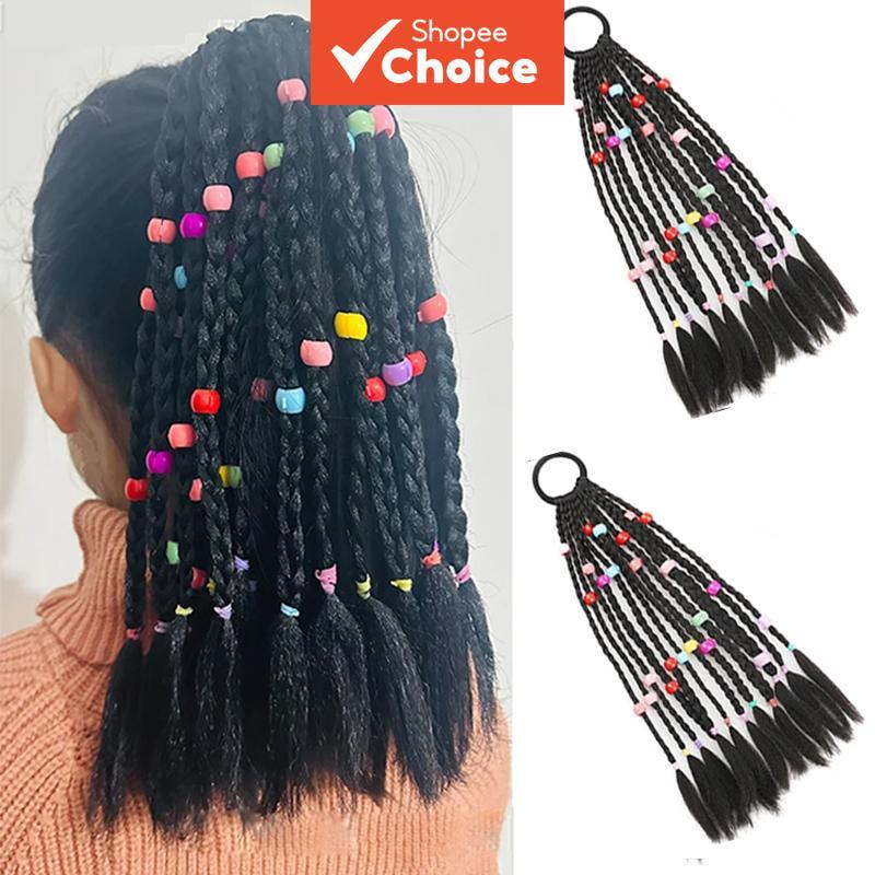 Kids Plait Ponytail Extension With Bands Hair Extensions Handmade Hair ...