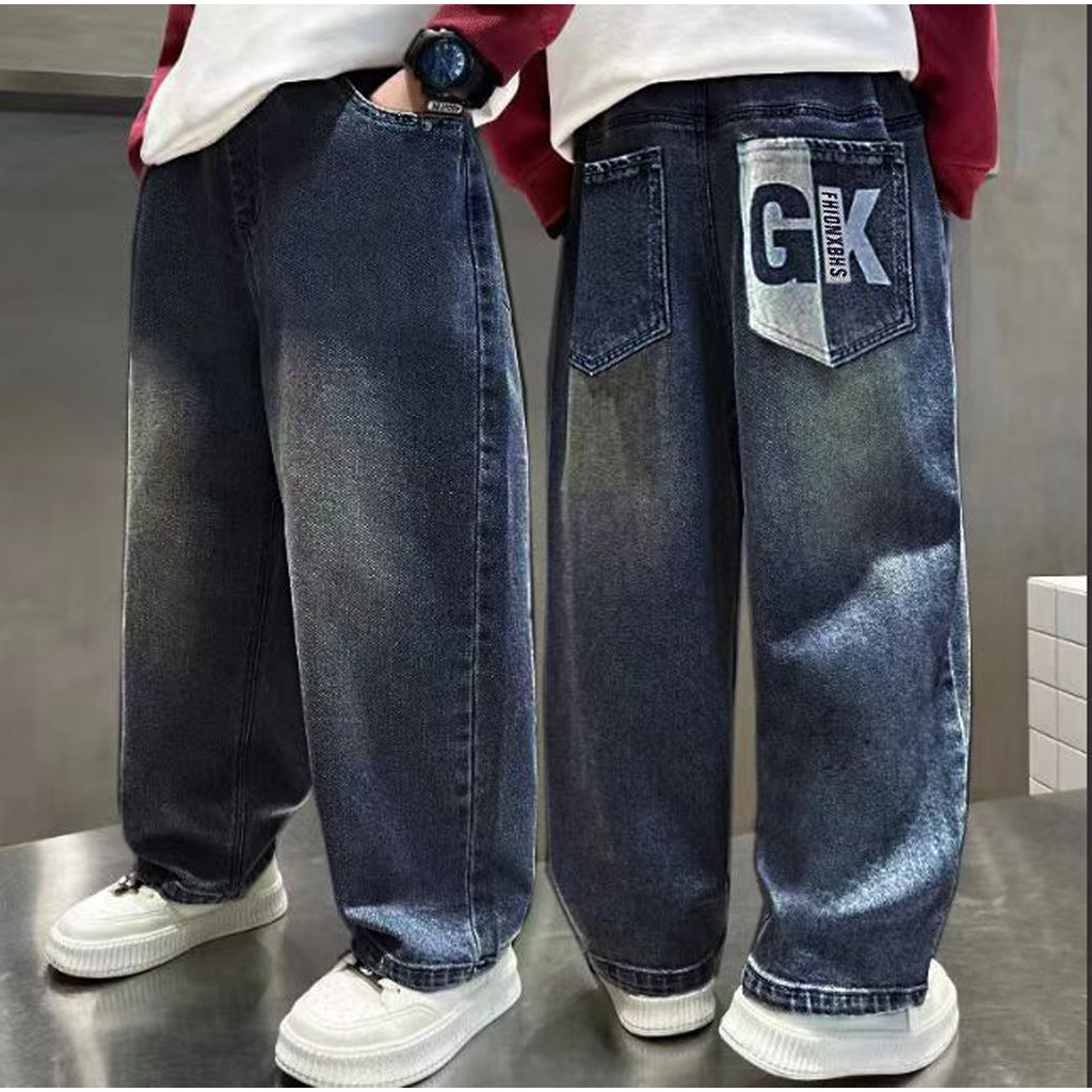 Denim Baggy Pants for Kids Boys 5-12Y Korean Style Christmas Party ...