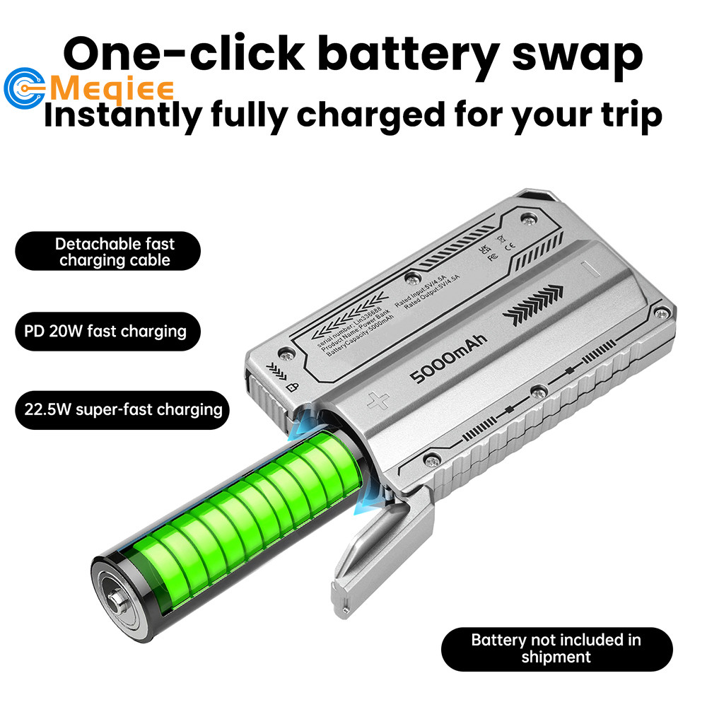 1-Section Solder-Free 21700 Power Bank Case PD 20W Fast Charging Built ...