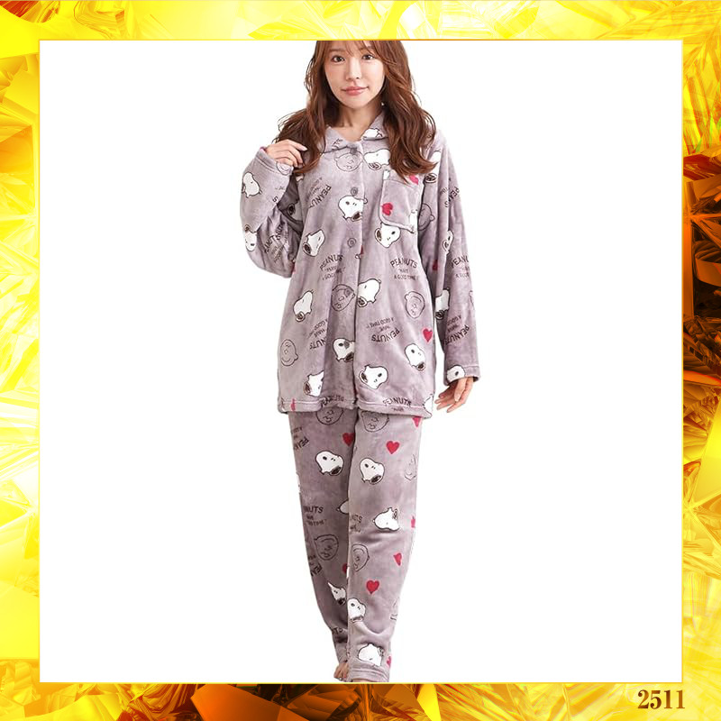[Luanna Jena] Snoopy Women's Cozy Pajama Set - Long Sleeve Loungewear ...