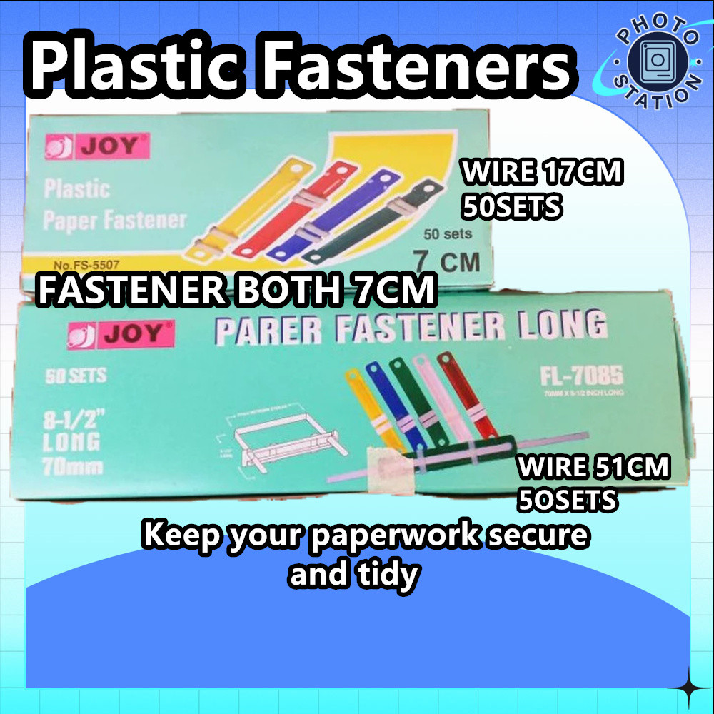 JOY Plastic | Metal Paper Fastener 50sets 7cm Based Regular and Long ...