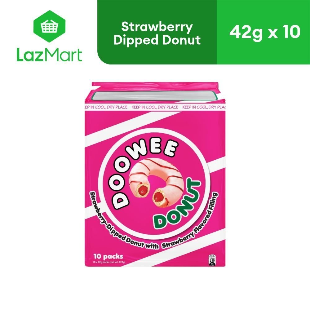 Doowee Donut Strawberry 42g x 10 | Shopee Philippines