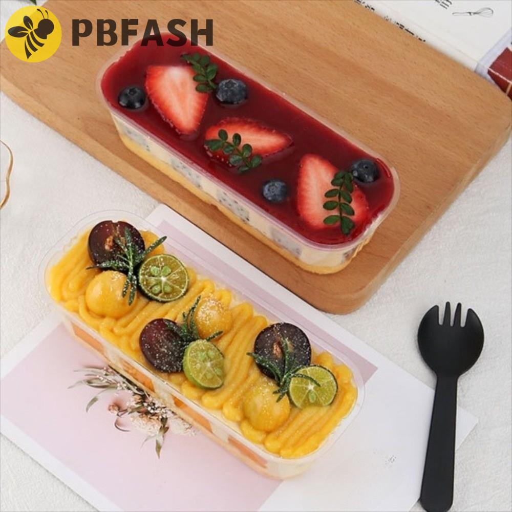 PBFASH Mousse Dessert Box With Lid, Disposable Square Cake Packing Box ...
