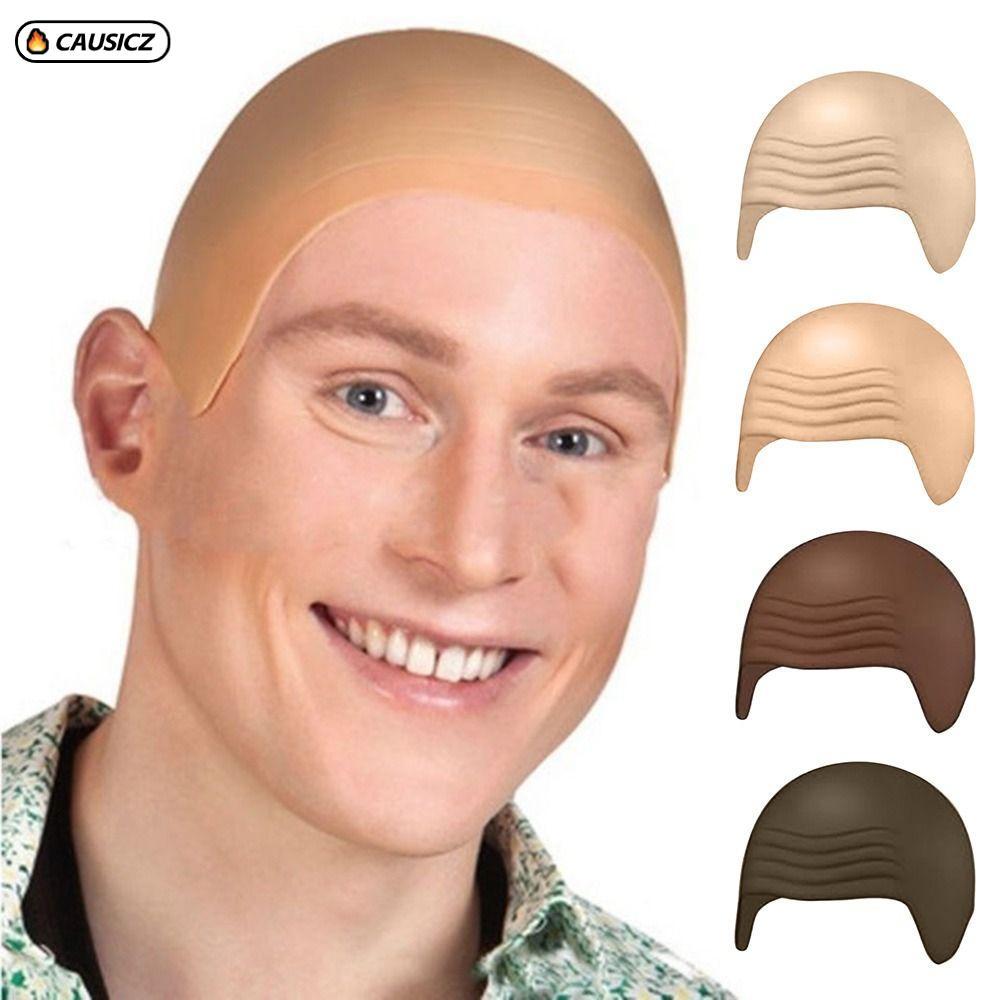 CAUSI Latex Bald Caps, Nylon Fashionable Halloween Skull Wig Cap, Thick ...