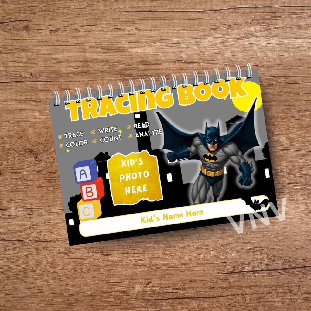 Batman Personalized Tracing Pad with Custom Covers Trace Alphabet Names ...