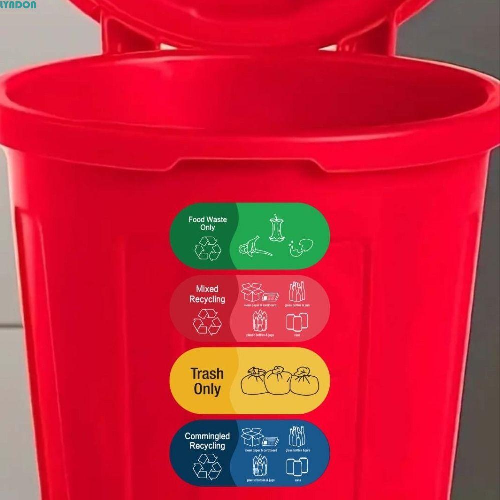 LYNDON 10pcs Recycling Sorting Sticker, Waterproof Vinyl Trash Bin ...