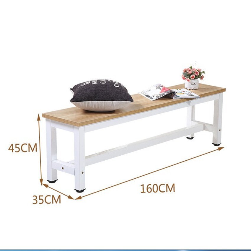 Simple Steel and Wood Long Bench for Dressing Rooms, Shopping Malls ...