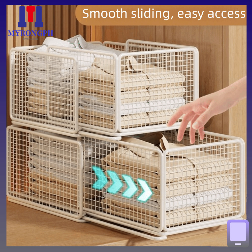 MYRONGPH Wardrobe Storage Rack, Layered Design Expandable Cabinet ...