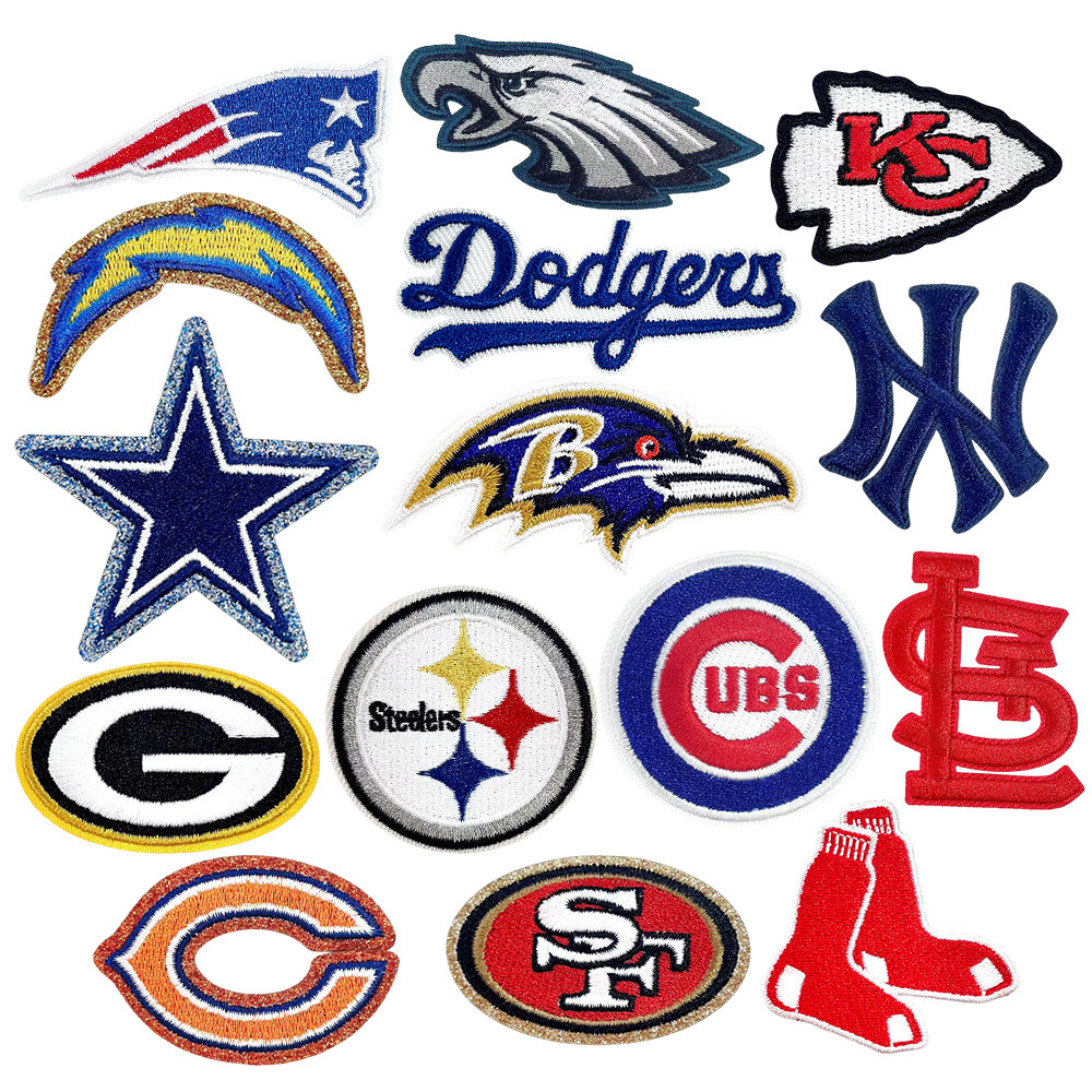 NFL/MLB Team Embroidered Logo Denim Repair Badge Sports Style Patch ...
