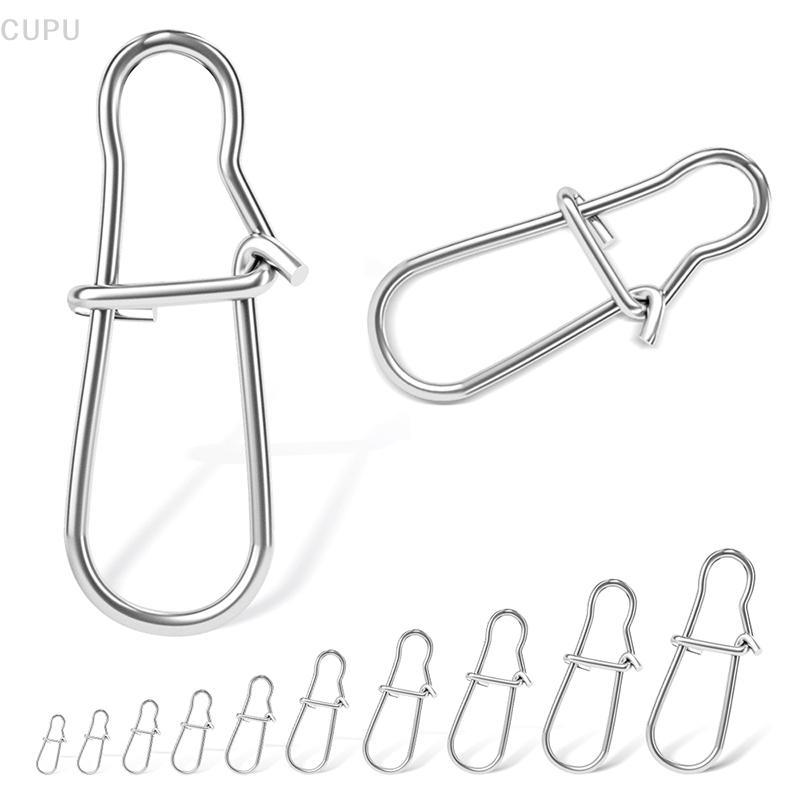 [CU] 50 Pieces Of Stainless Steel Fishing Hook Bait Connectorsolid ...