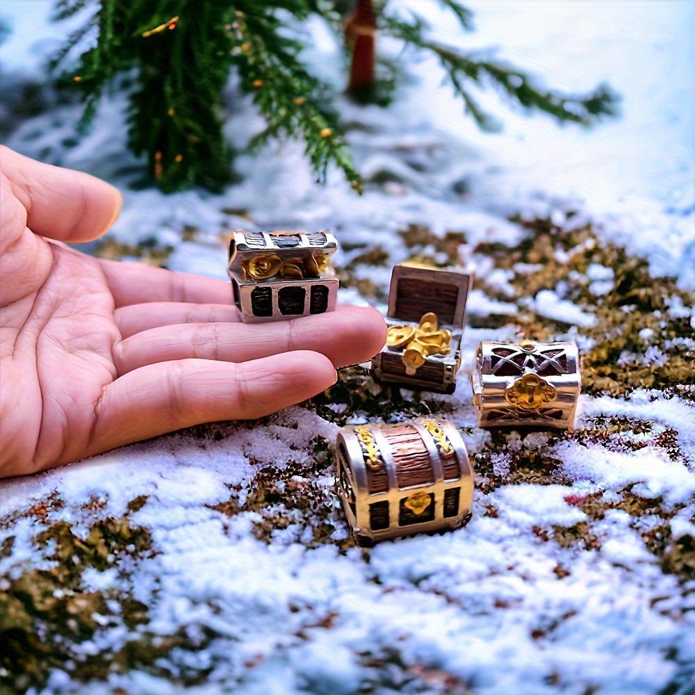 4pcs Mini Chests, Golden Coin Treasure Chest, Micro Landscape, Pirate ...