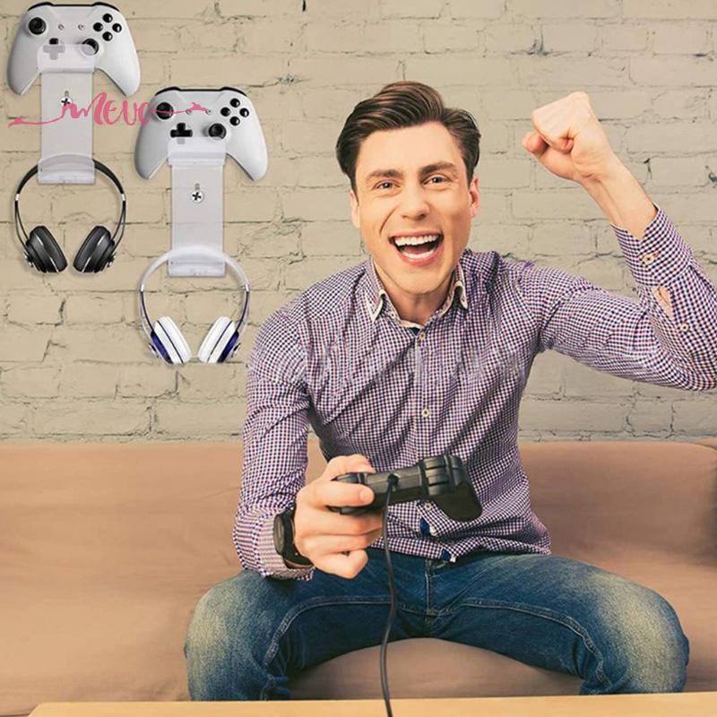 Meuctiffy Wall Mounted Acrylic Headset Stand Hanger Game Controller ...