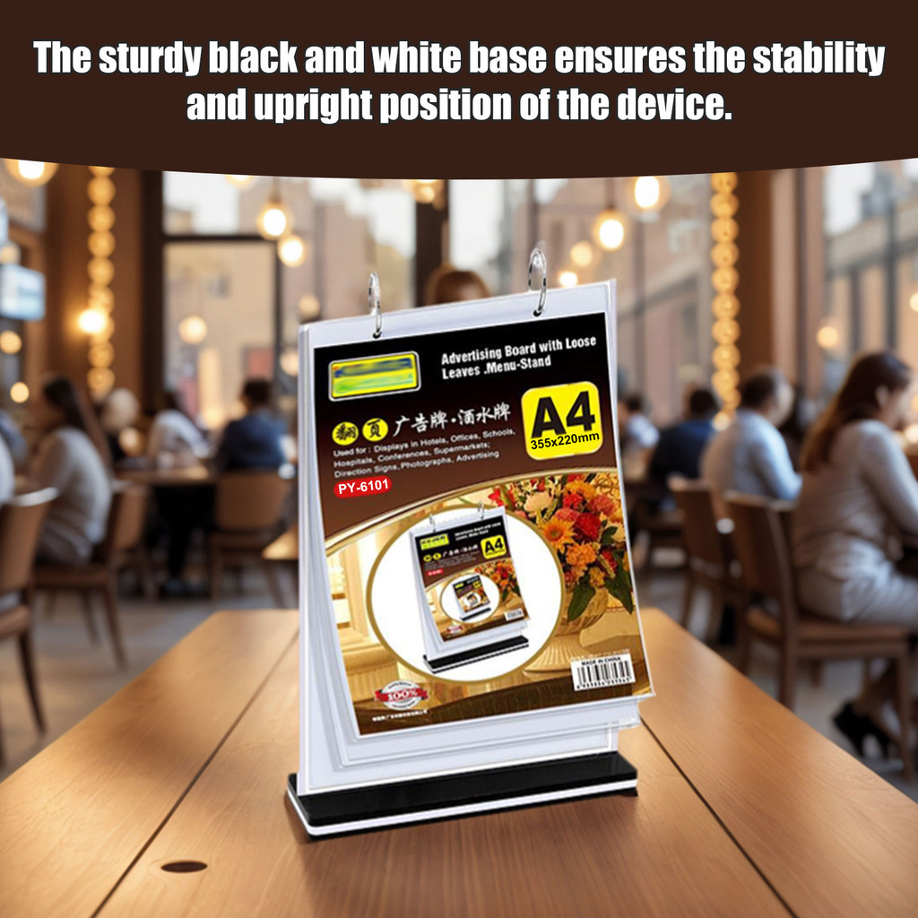 COD⭐ 2pcs Menu Display Stand A4 Table Menu Stand Acrylic Desktop Double ...