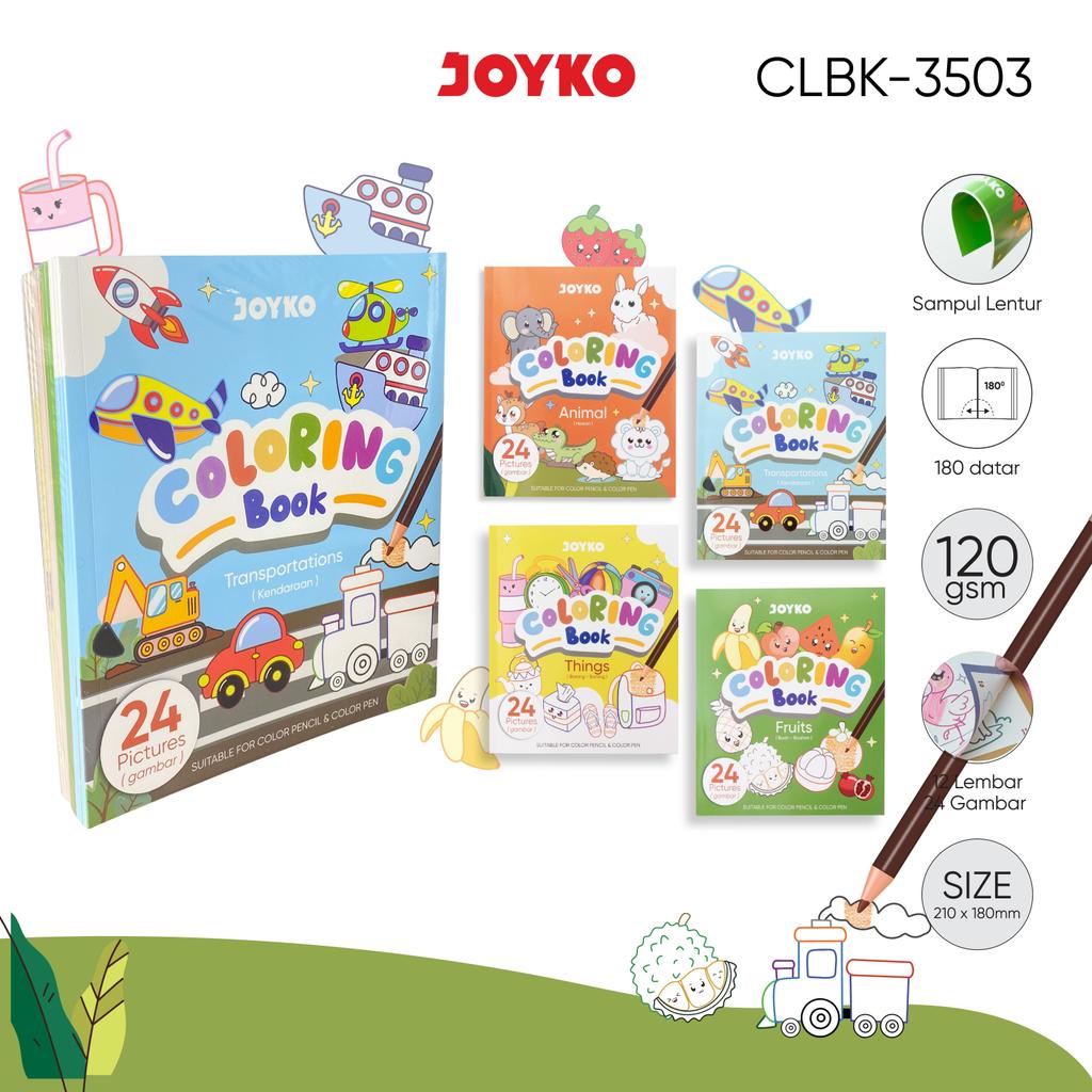 JOYKO Coloring Book 1 Pack CLBK-3503 Contents 12 Pcs | Shopee Philippines