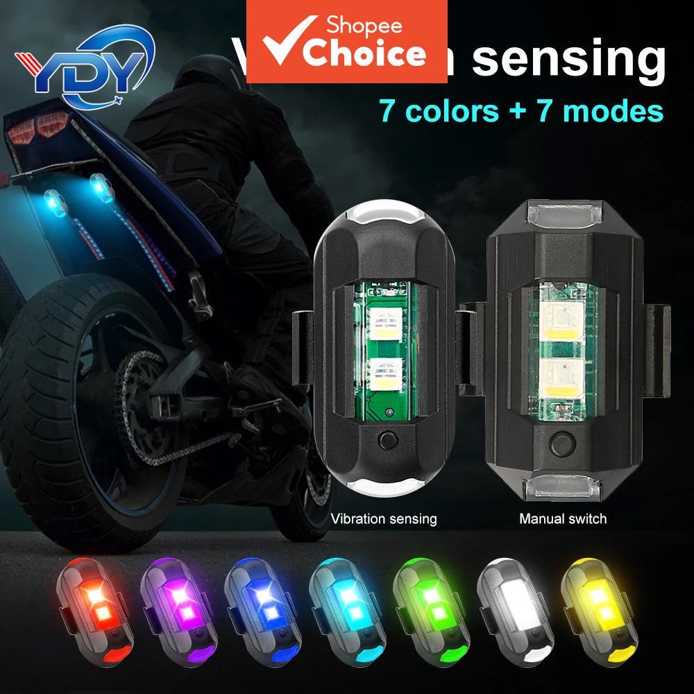 Universal LED Motorcycle Warning Light 7 Colors Mini USB Strobe Light ...