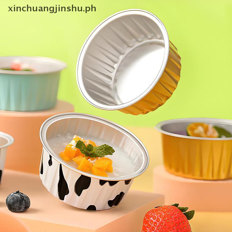 XIN 10/20/50Pcs Round Baking Cups Tin Paper Foil Wih Lids Reusable ...